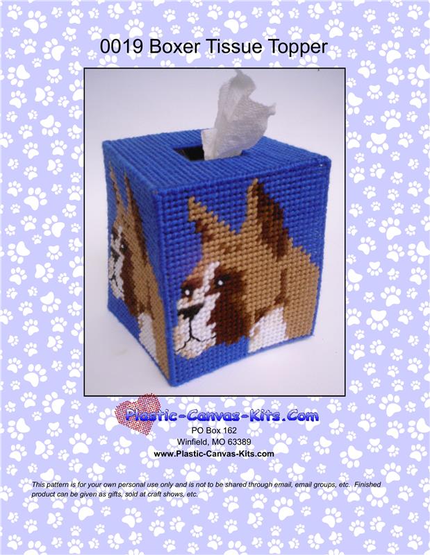"Boxer Tissue Topper" | Plastic Canvas Pattern
