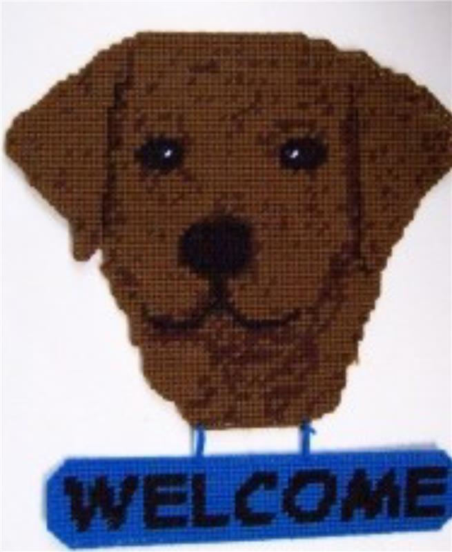 "Chocolate Labrador Retriever Welcome Sign"