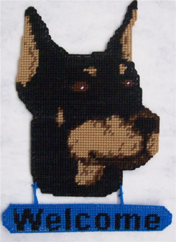 "Doberman Pinscher Welcome Sign"