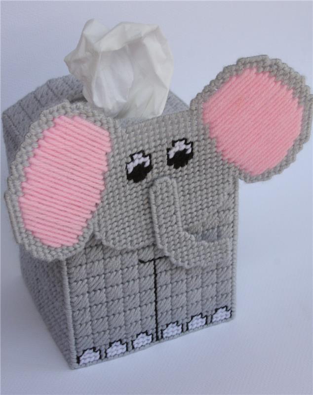 "Elephant Tissue Topper" | Plastic Canvas Pattern