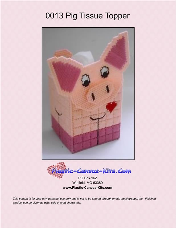 "Pig Tissue Topper" | Plastic Canvas Pattern