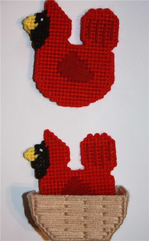 "Cardinal Coaster Set" | Plastic Canvas Pattern