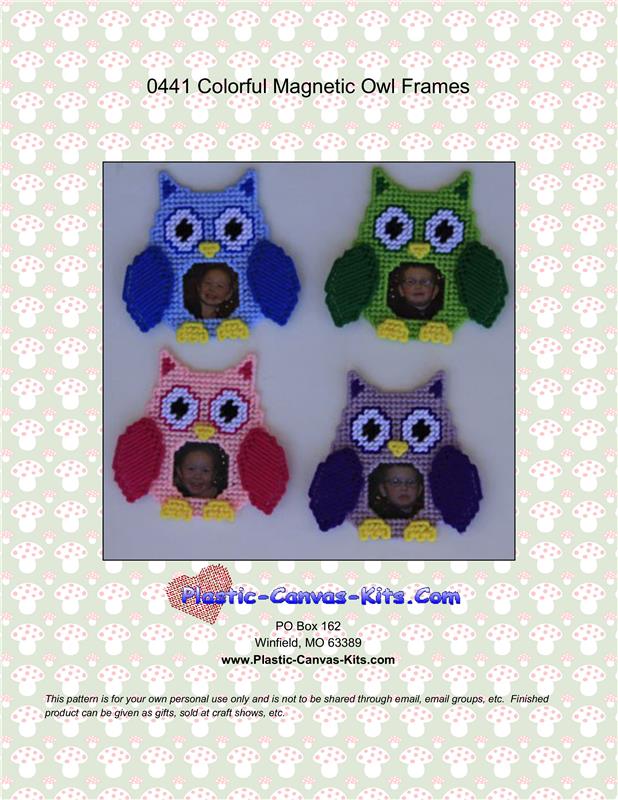 "Colorful Owl Magnetic Frames"