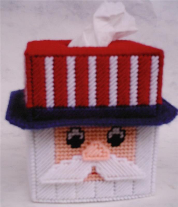 "Uncle Sam Tissue Topper" | Plastic Canvas Pattern