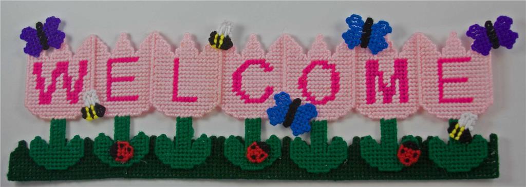 "Tulip Welcome Sign" | Plastic Canvas Pattern