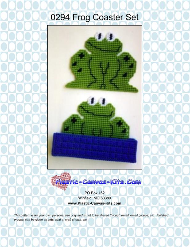 "Frog Coaster Set" | Plastic Canvas Pattern