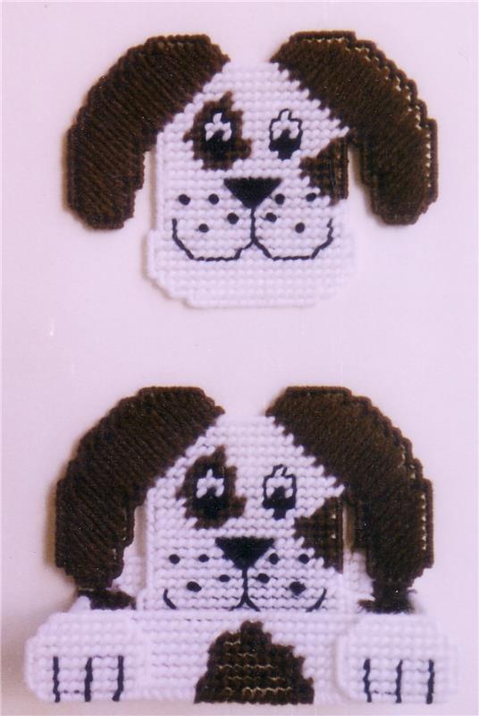 "Puppy Dog Coaster Set" | Plastic Canvas Pattern