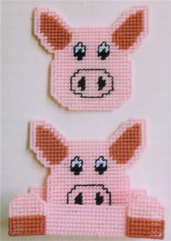 "Pig Coaster Set" | Plastic Canvas Pattern