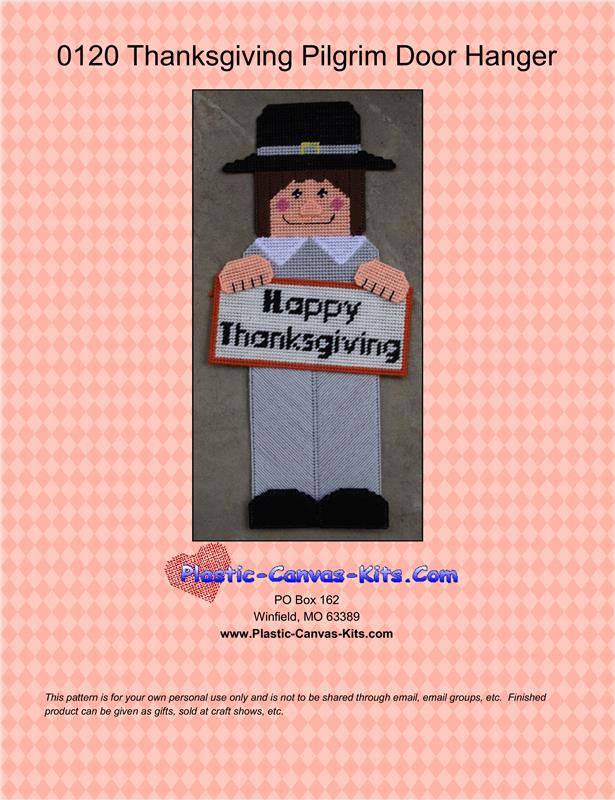 "Happy Thanksgiving Pilgrim Door Hanger"