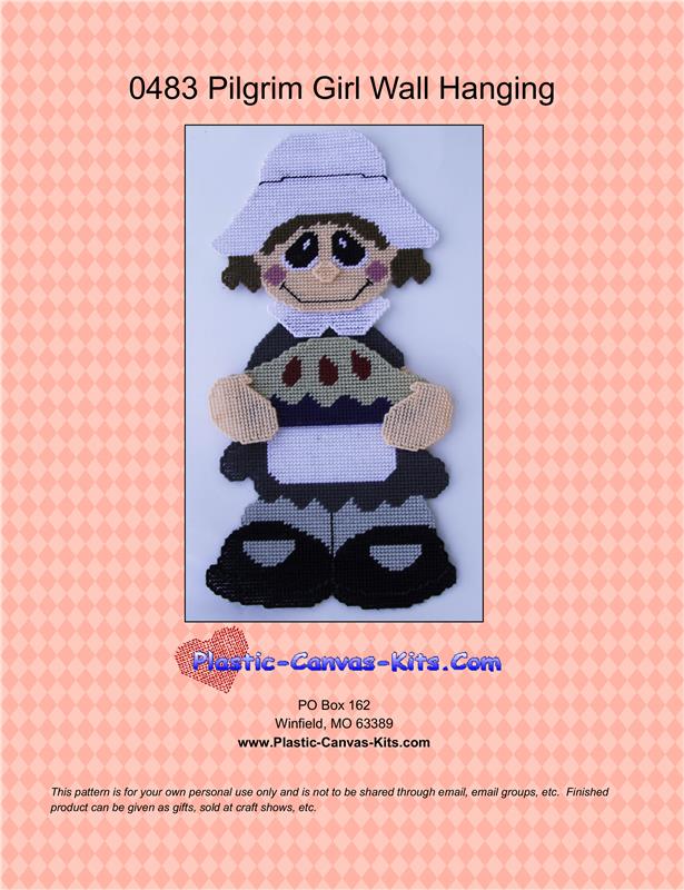 "Thanksgiving Pilgrim Girl Wall Hanging"
