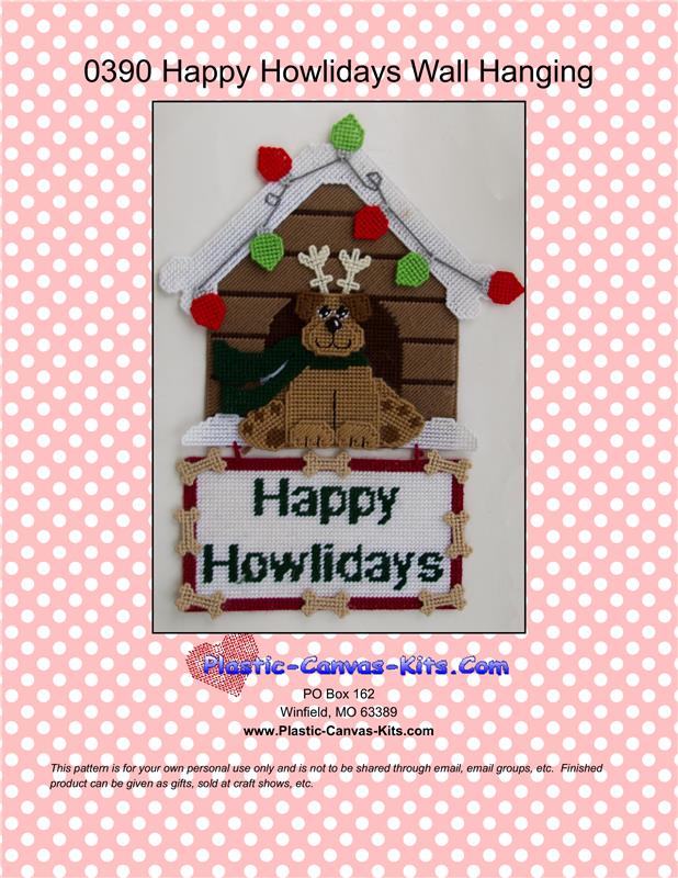 "Happy Howlidays Christmas Dog Wall Hanging"