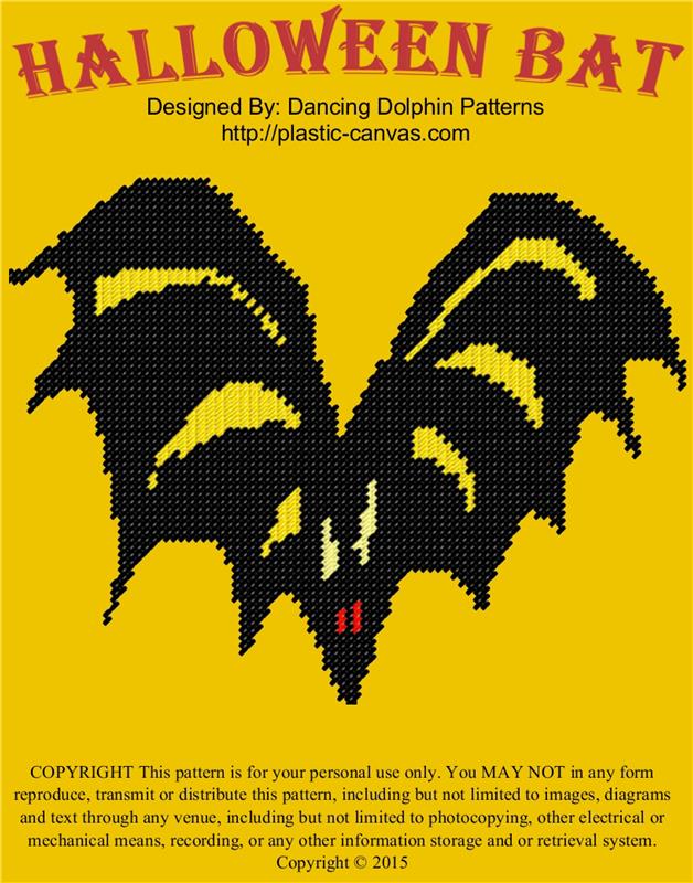 "Halloween Bat" | Plastic Canvas Pattern
