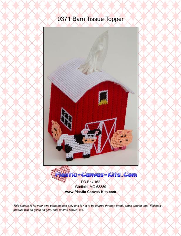 "Barn Tissue Topper" | Plastic Canvas Pattern