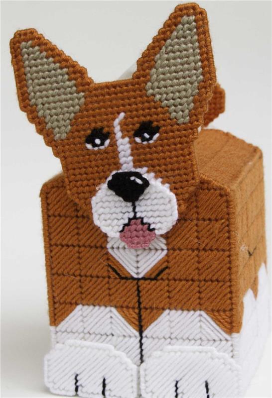 "Basenji 3-D Tissue Topper" | Plastic Canvas Pattern