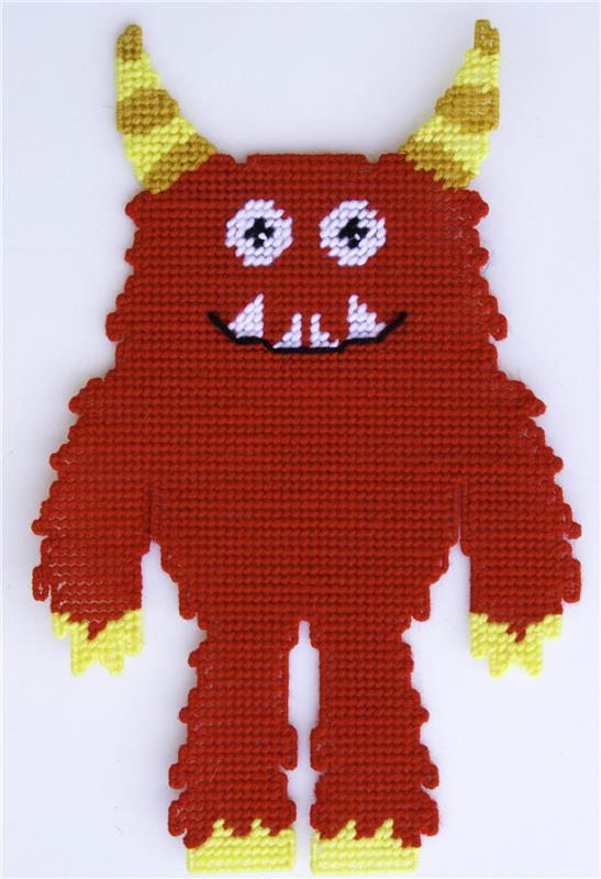 "Red Monster Wall Hanging" | Plastic Canvas Pattern