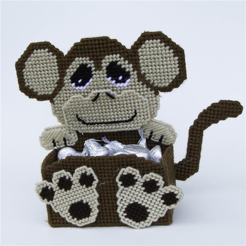 "Monkey Treat Holder" | Plastic Canvas Pattern