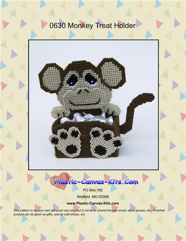 "Monkey Treat Holder" | Plastic Canvas Pattern