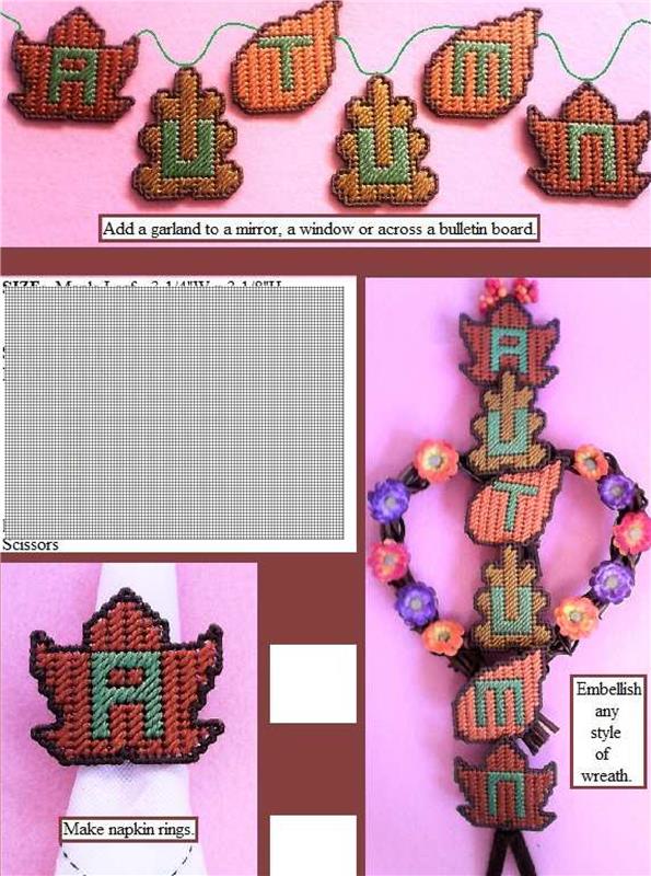 "Autumn Leaves" | Plastic Canvas Pattern