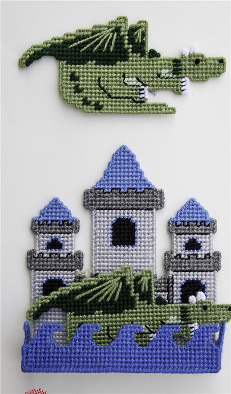 "Dragon Coaster Set" | Plastic Canvas Pattern