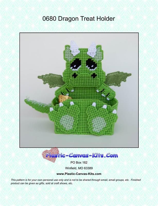 "Dragon Treat Holder" | Plastic Canvas Pattern