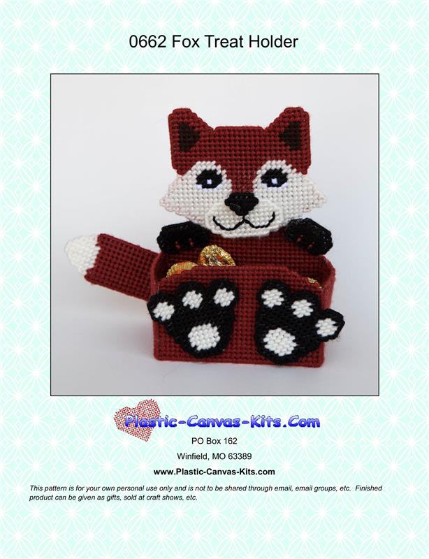 "Fox Treat Holder" | Plastic Canvas Pattern