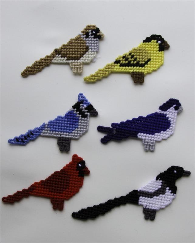 "Birds Magnet Set" | Plastic Canvas Pattern