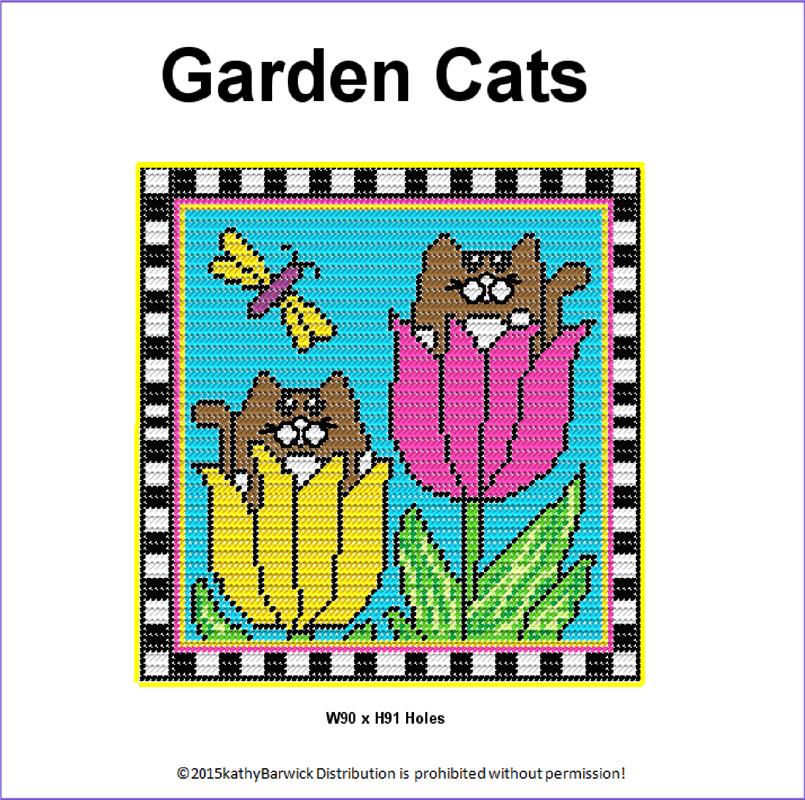 "Garden Cats" | Plastic Canvas Pattern