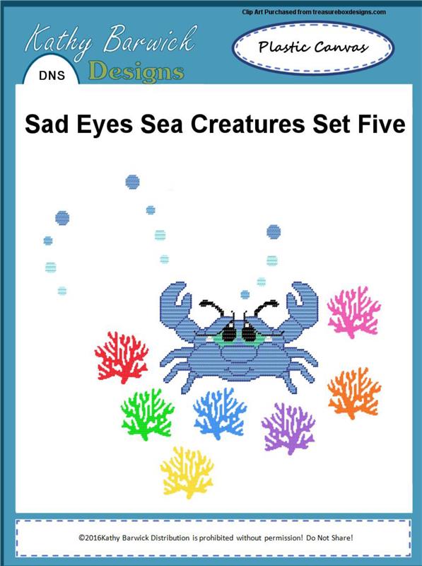 "Sad Eyes Sea Creatures Set Five"