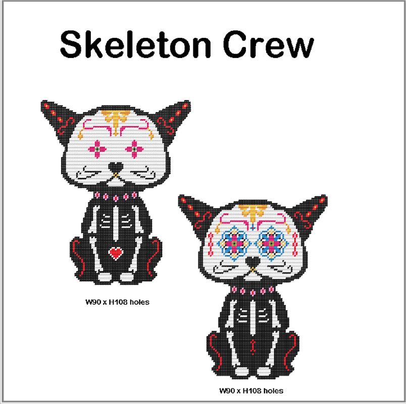 "Skeleton Crew" | Plastic Canvas Pattern