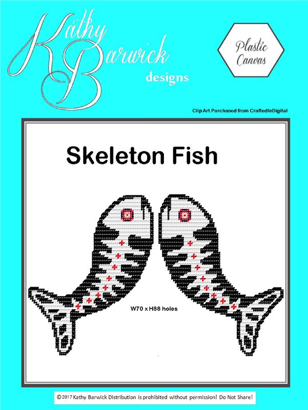 "Skeleton Fish" | Plastic Canvas Pattern