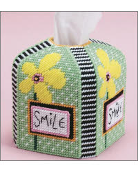 "Smile Tissue Topper" | Plastic Canvas Pattern