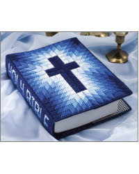 "Blue Radiance Bible Cover" | Plastic Canvas Pattern