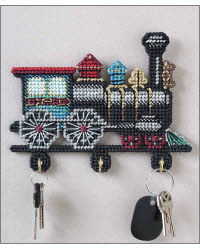 "Antique Train Key Holder" | Plastic Canvas Pattern
