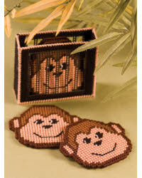 "Mischievous Monkey Coasters"