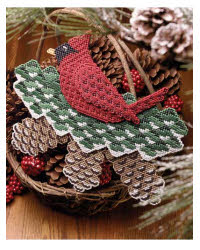 "Cardinal Snow Scene" | Plastic Canvas Pattern