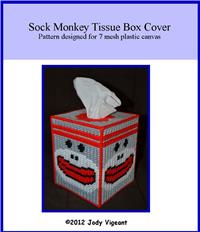 "Sock Monkey Tissue Box Cover"