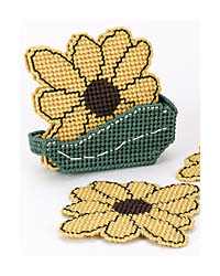 "Sunflower Coaster Set" | Plastic Canvas Pattern