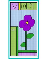 "Violet Flower Block" | Plastic Canvas Pattern