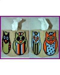 "Patchwork Owls Tissue Box Cover"
