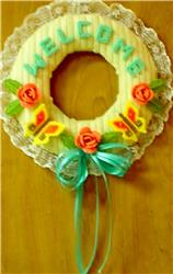 "Butterflies and Roses Welcome Wreath"