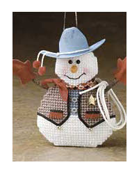 "Western Snowman" | Plastic Canvas Pattern