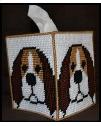 "Beagle Tissue Box Cover" | Plastic Canvas Pattern