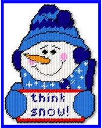 "Think Snow Snowman" | Plastic Canvas Pattern