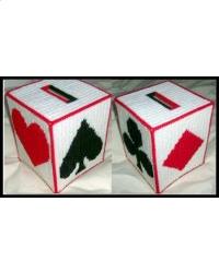 "Cards Tissue Box Cover" | Plastic Canvas Pattern
