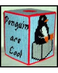 "Penguin On Ice Tissue Box Cover"