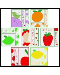 "Fruit Blocks" | Plastic Canvas Pattern