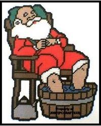 "Santa Snoozing" | Plastic Canvas Pattern