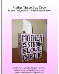"Mother Tissue Box Cover" | Plastic Canvas Pattern