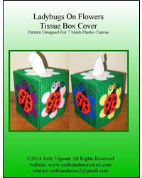 "Ladybugs On Flowers Tissue Box Cover"