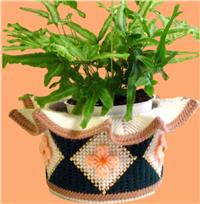 "Golden Diamonds Flower Pot Cover"
